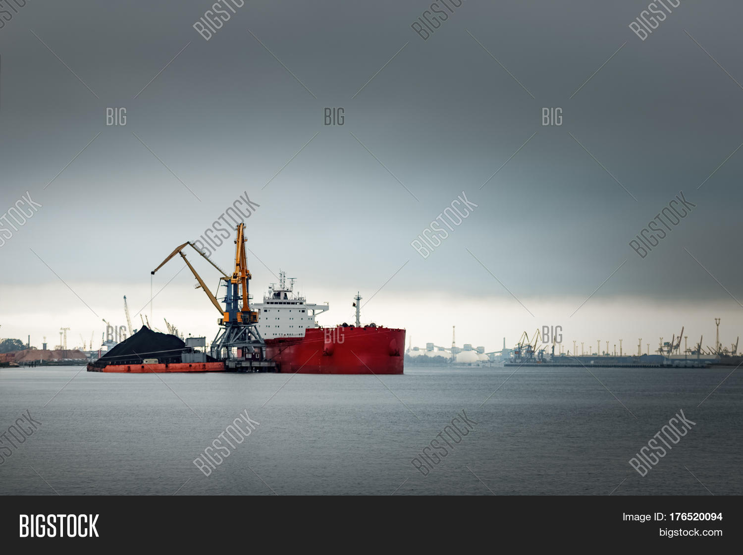 Large Red Cargo Ship Image & Photo (Free Trial) | Bigstock