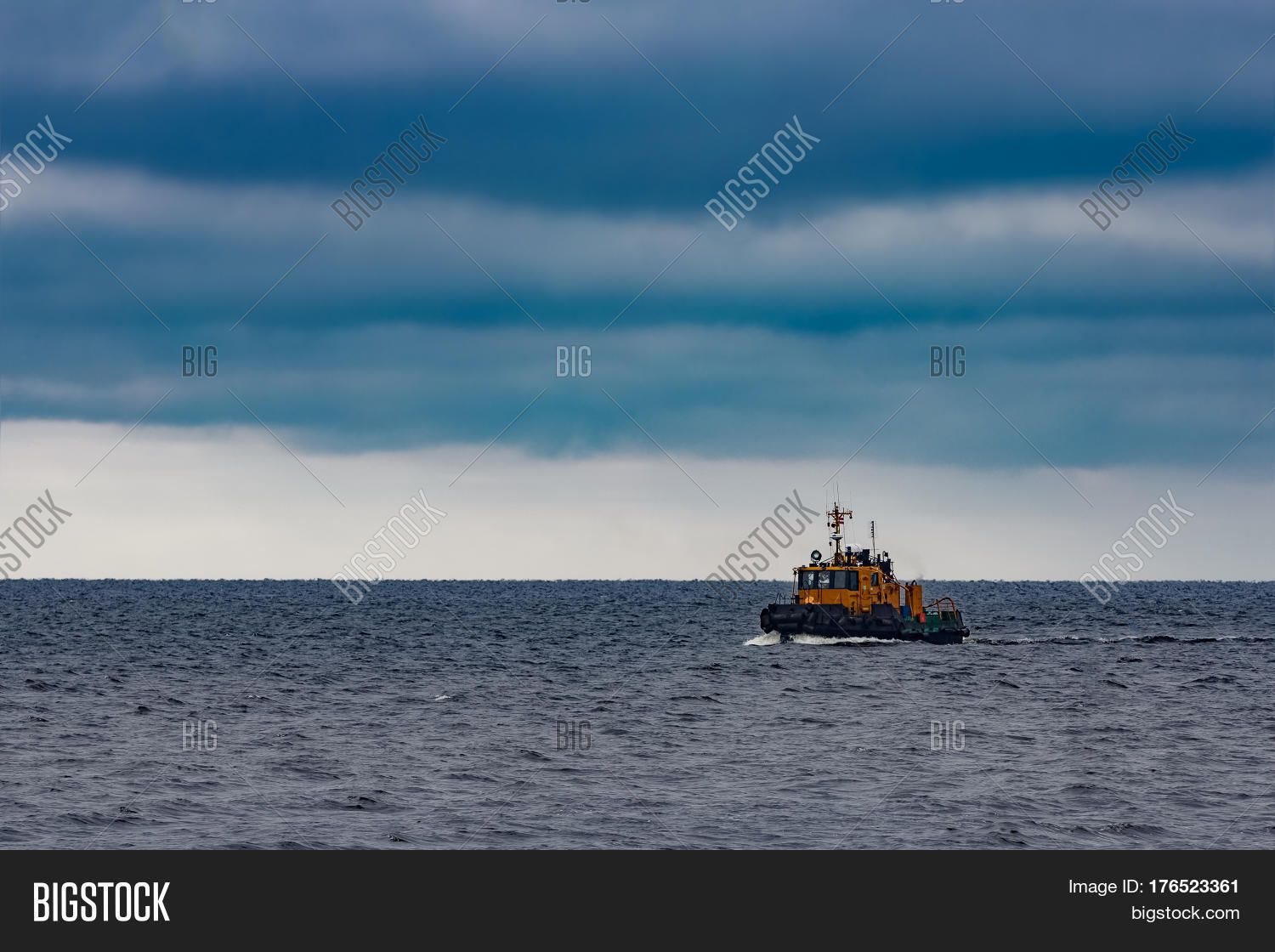 Small Orange Tug Ship Image & Photo (Free Trial) | Bigstock