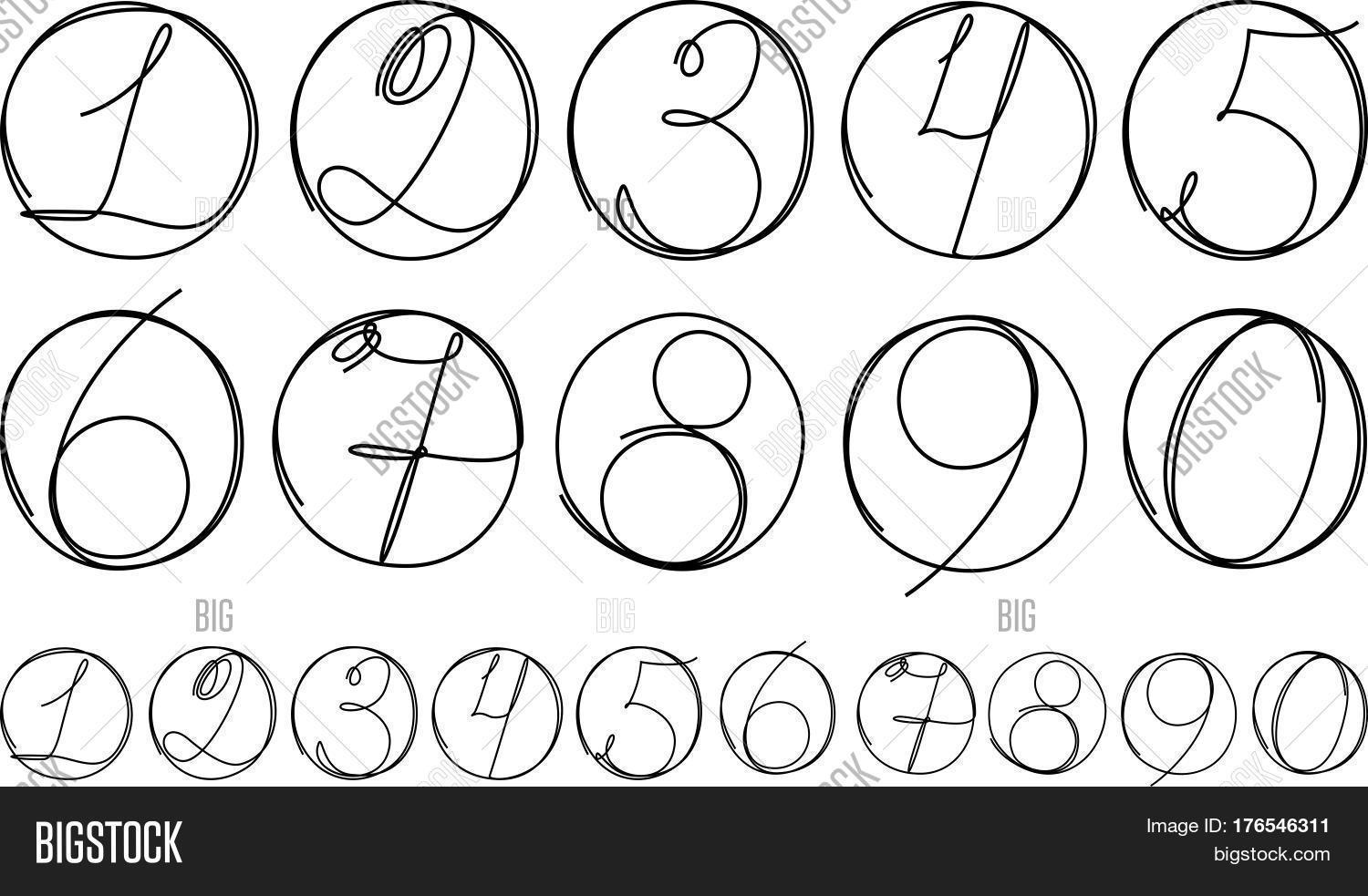Doodle Numbers Circle Vector & Photo (Free Trial) | Bigstock