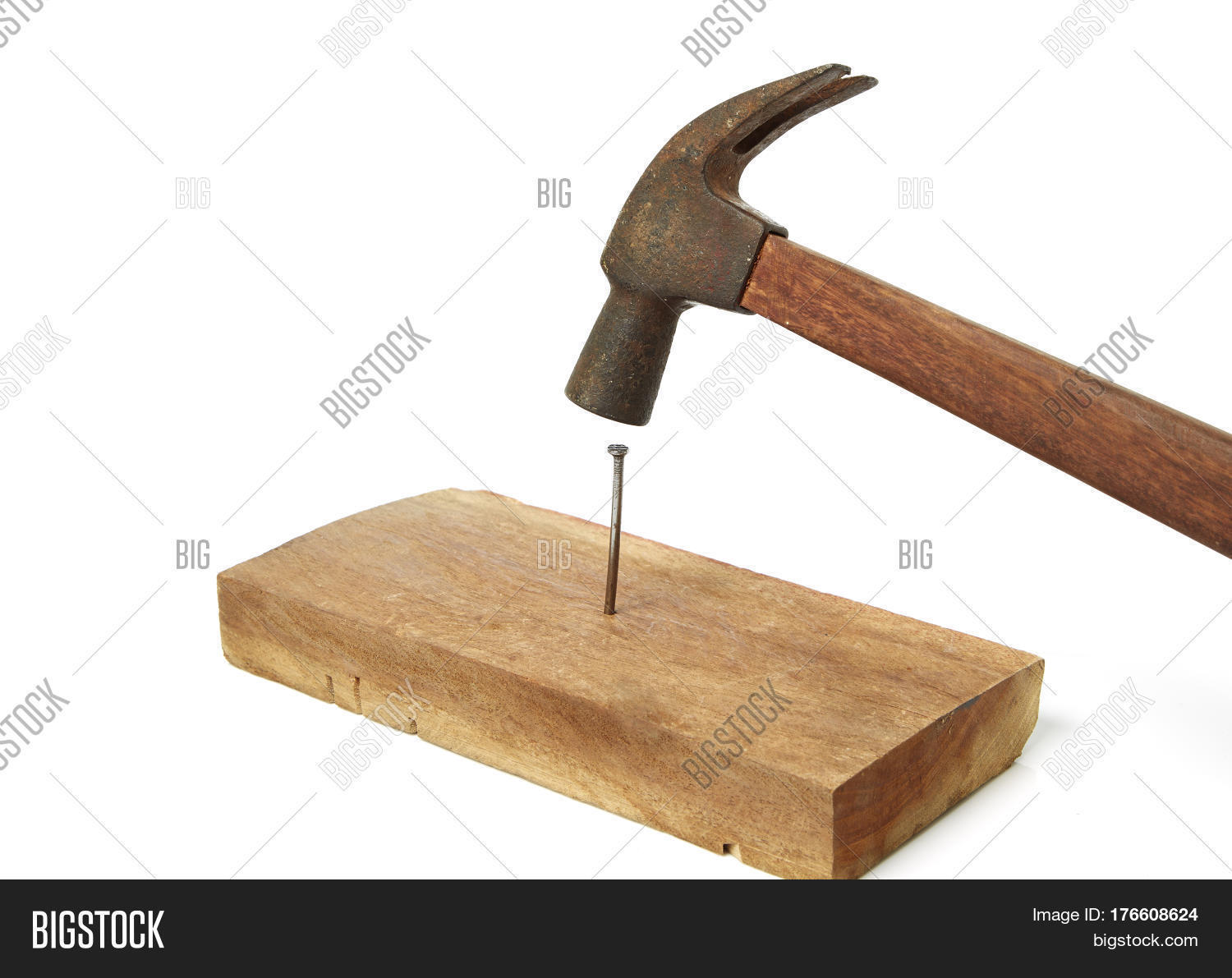 Hammer Pounding Nail Image & Photo (Free Trial) | Bigstock