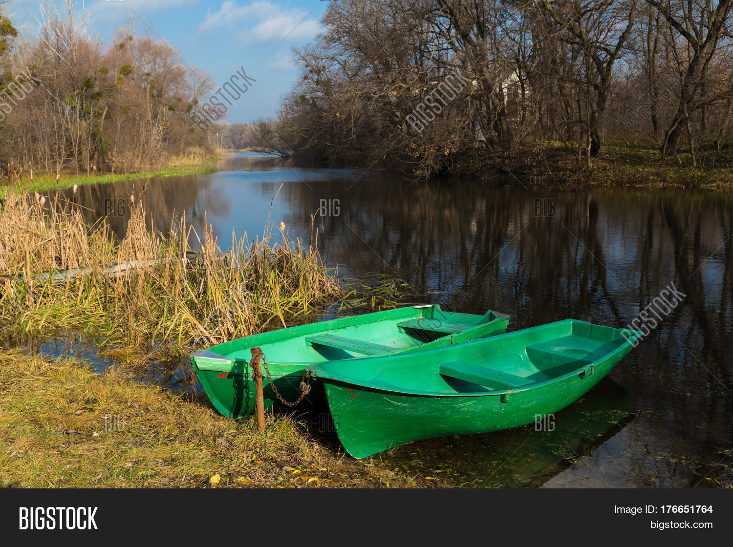 Two Green Boats On Image & Photo (Free Trial) | Bigstock