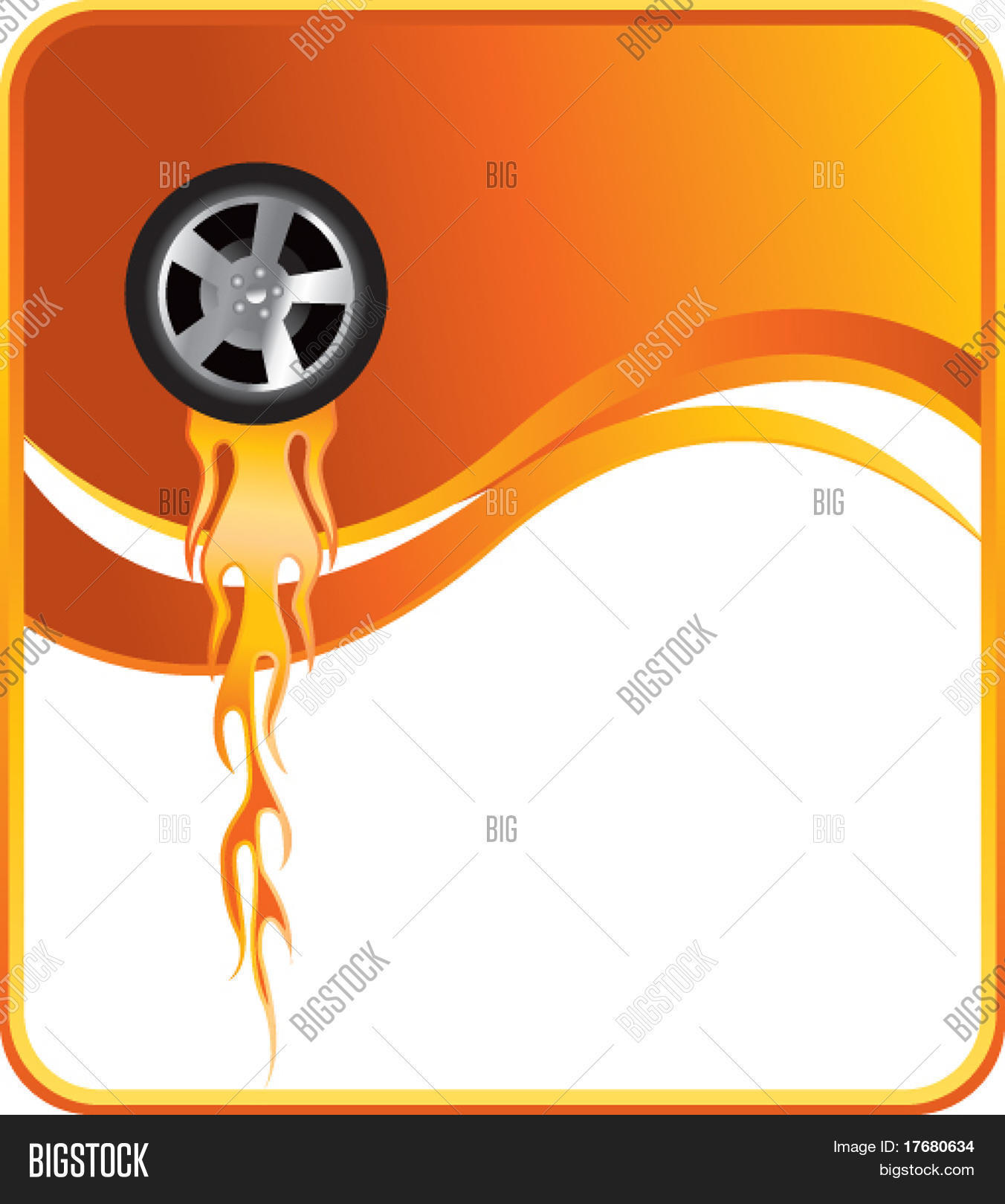 Flaming Tire On Vector & Photo (Free Trial) | Bigstock