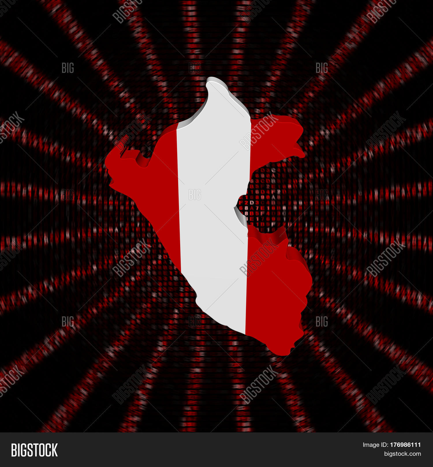 Peru Map Flag On Red Image & Photo (Free Trial) | Bigstock