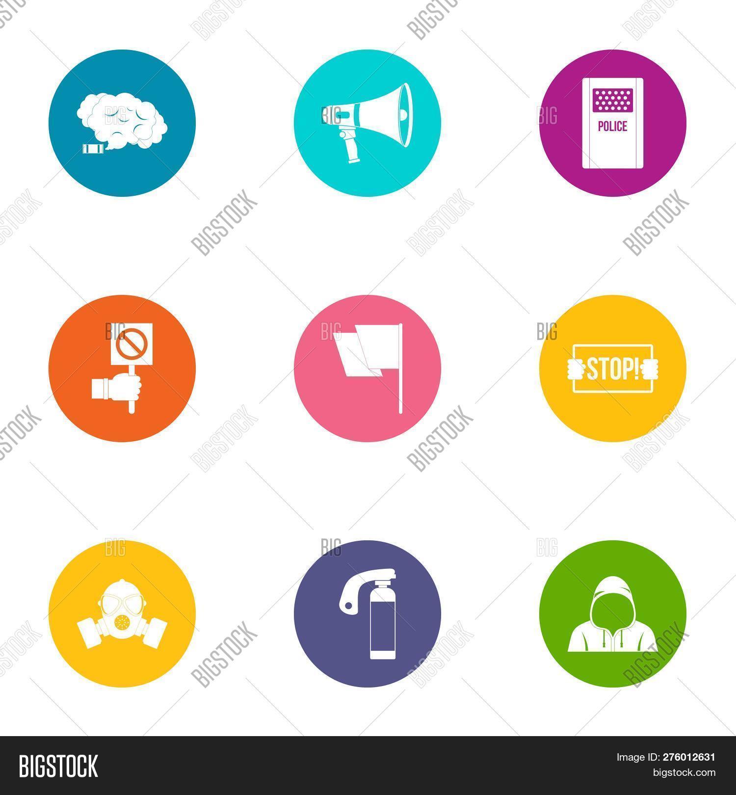 Mutiny Icons Set. Flat Image & Photo (Free Trial) | Bigstock