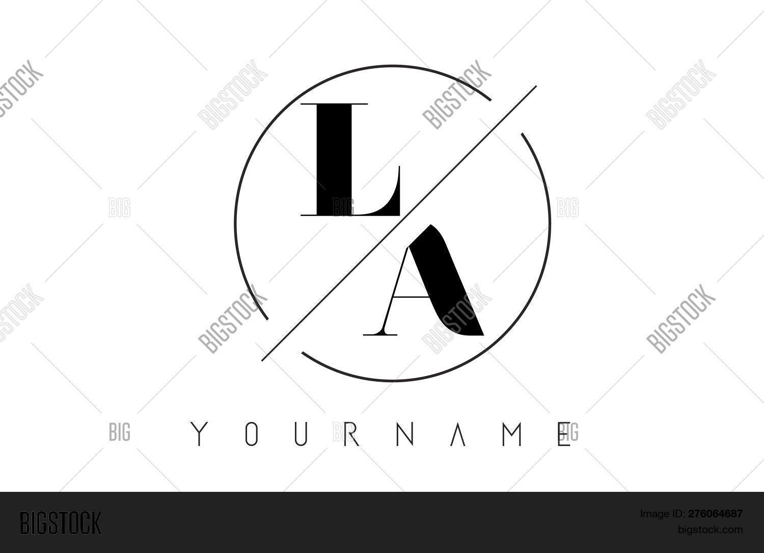 La Letter Logo Cutted Vector & Photo (Free Trial) | Bigstock