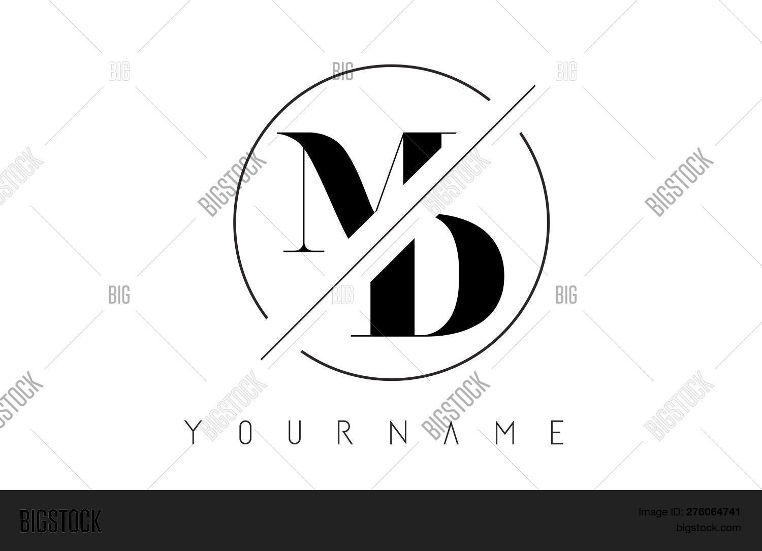 Md Letter Logo Cutted Vector & Photo (Free Trial) | Bigstock