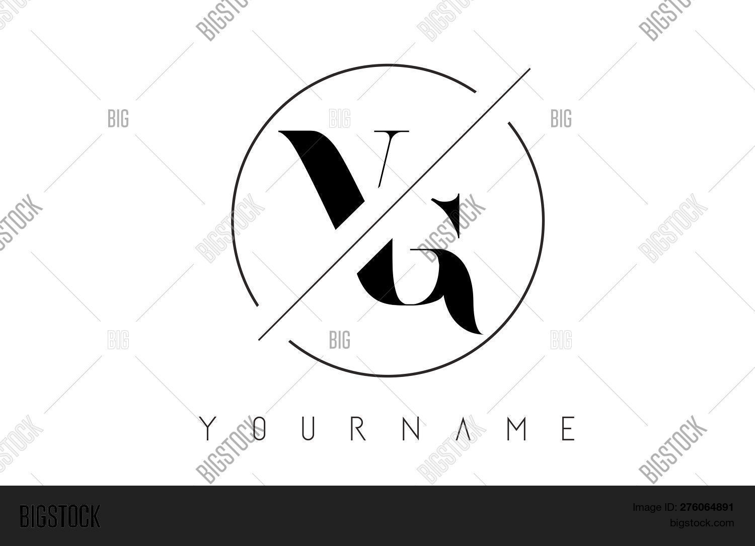 Vg Letter Logo Cutted Vector & Photo (Free Trial) | Bigstock