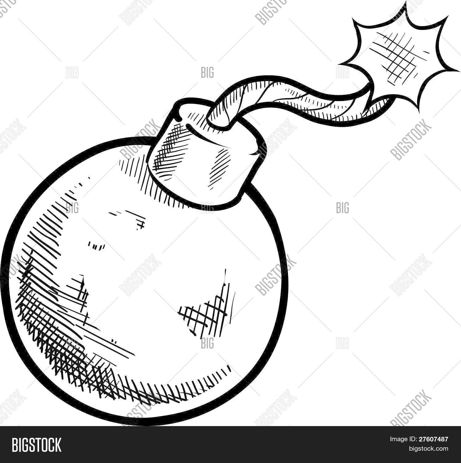 Bomb Sketch Vector & Photo (Free Trial) | Bigstock