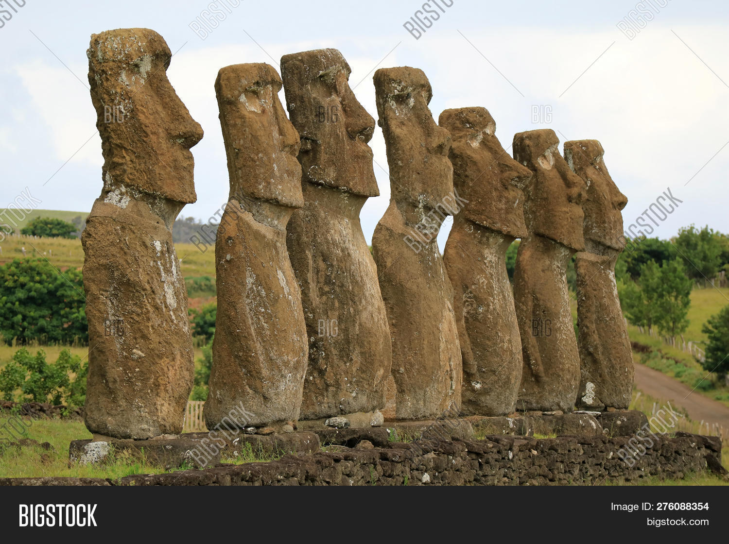 All Seven Moai Statues Image & Photo (Free Trial) | Bigstock