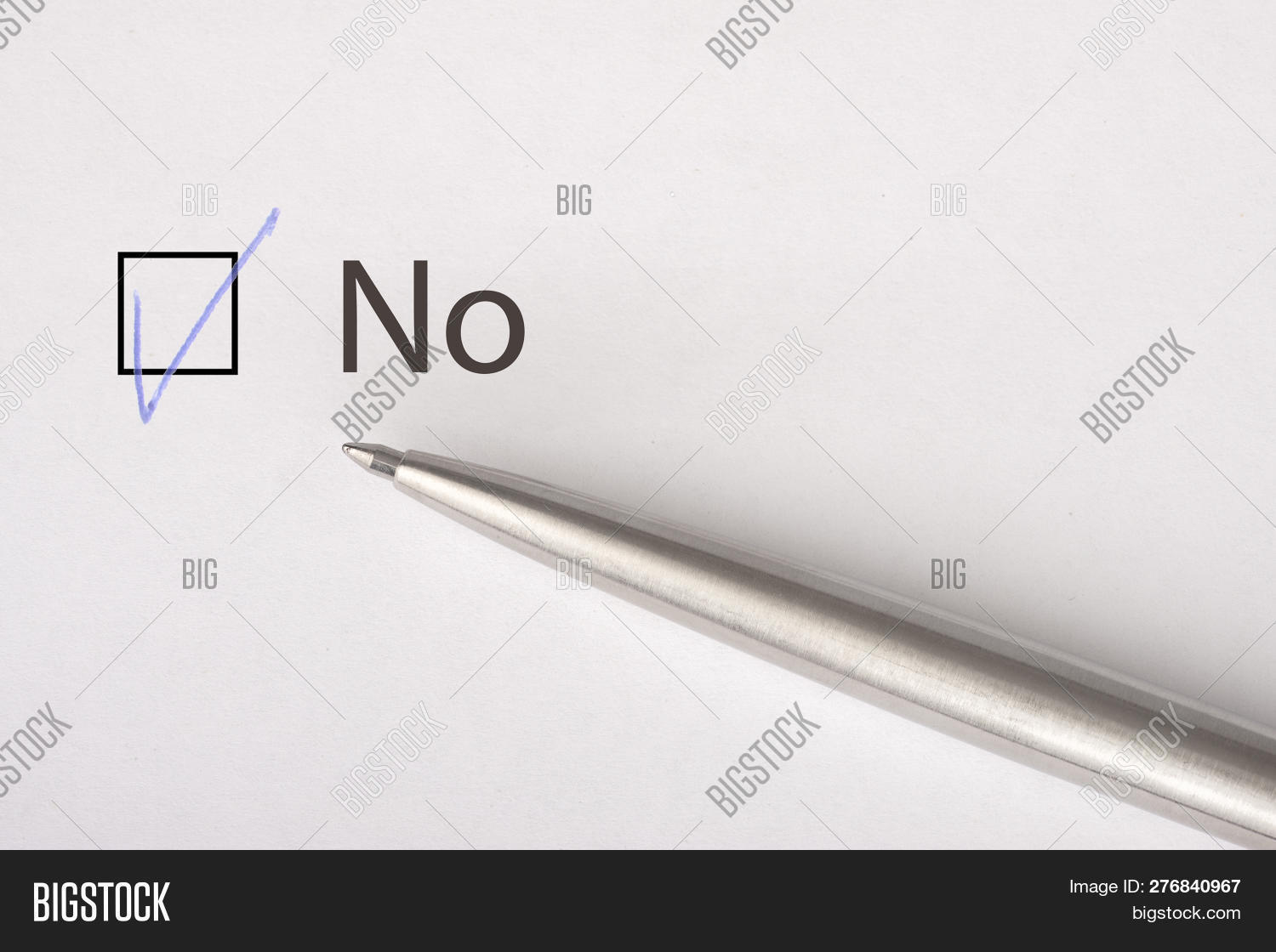 No - Checkbox Tick On Image & Photo (Free Trial) | Bigstock