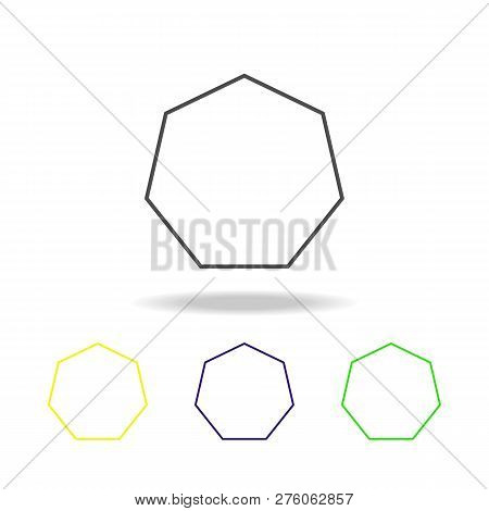 Heptagon Colored Icon Vector & Photo (Free Trial) | Bigstock