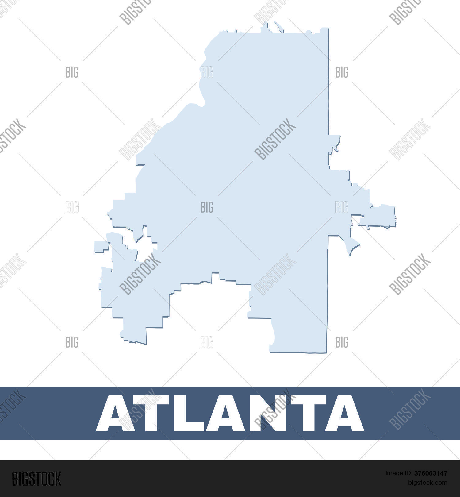 Atlanta Outline Map. Vector & Photo (Free Trial) | Bigstock