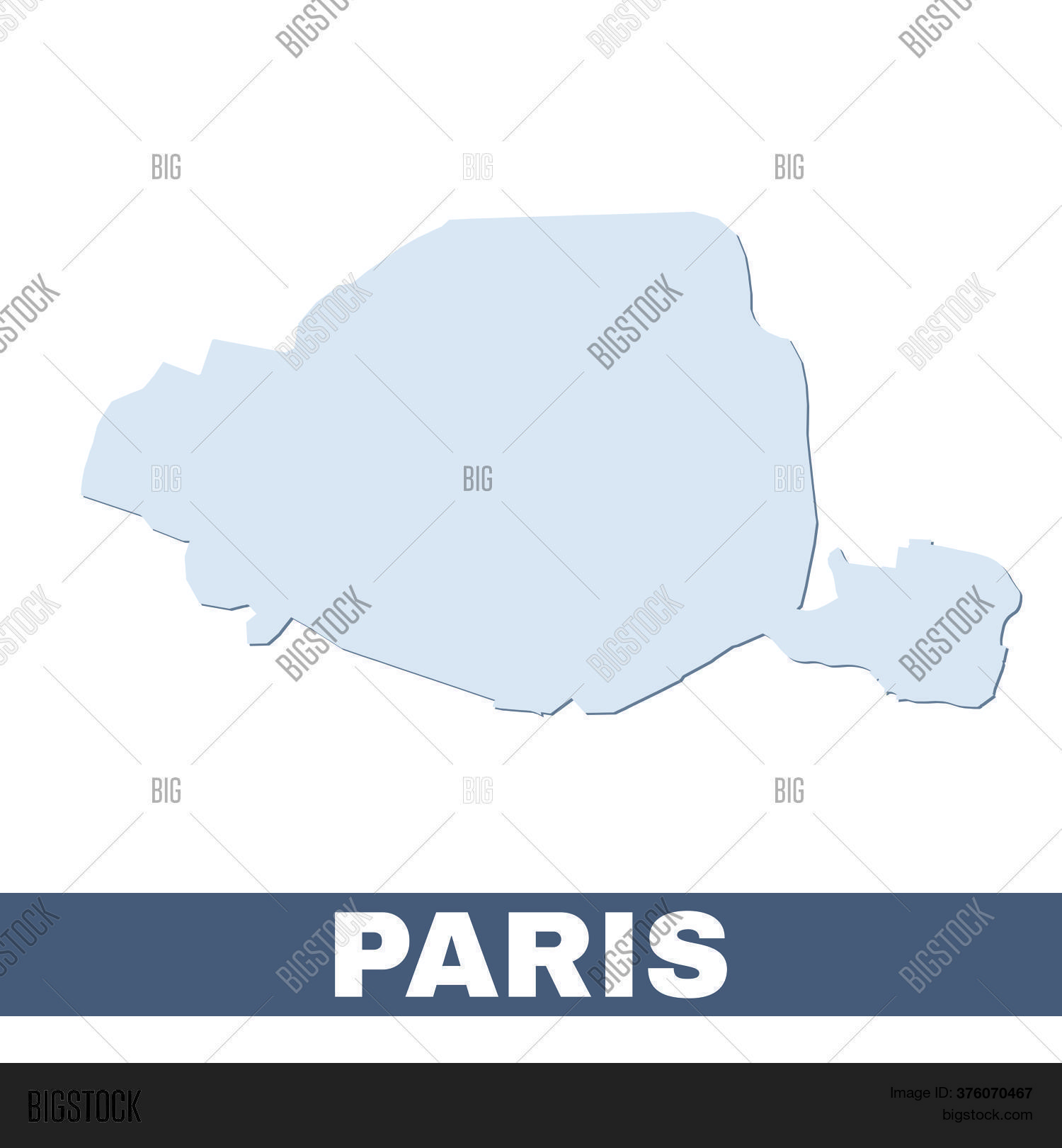 Paris Outline Map. Vector & Photo (Free Trial) | Bigstock