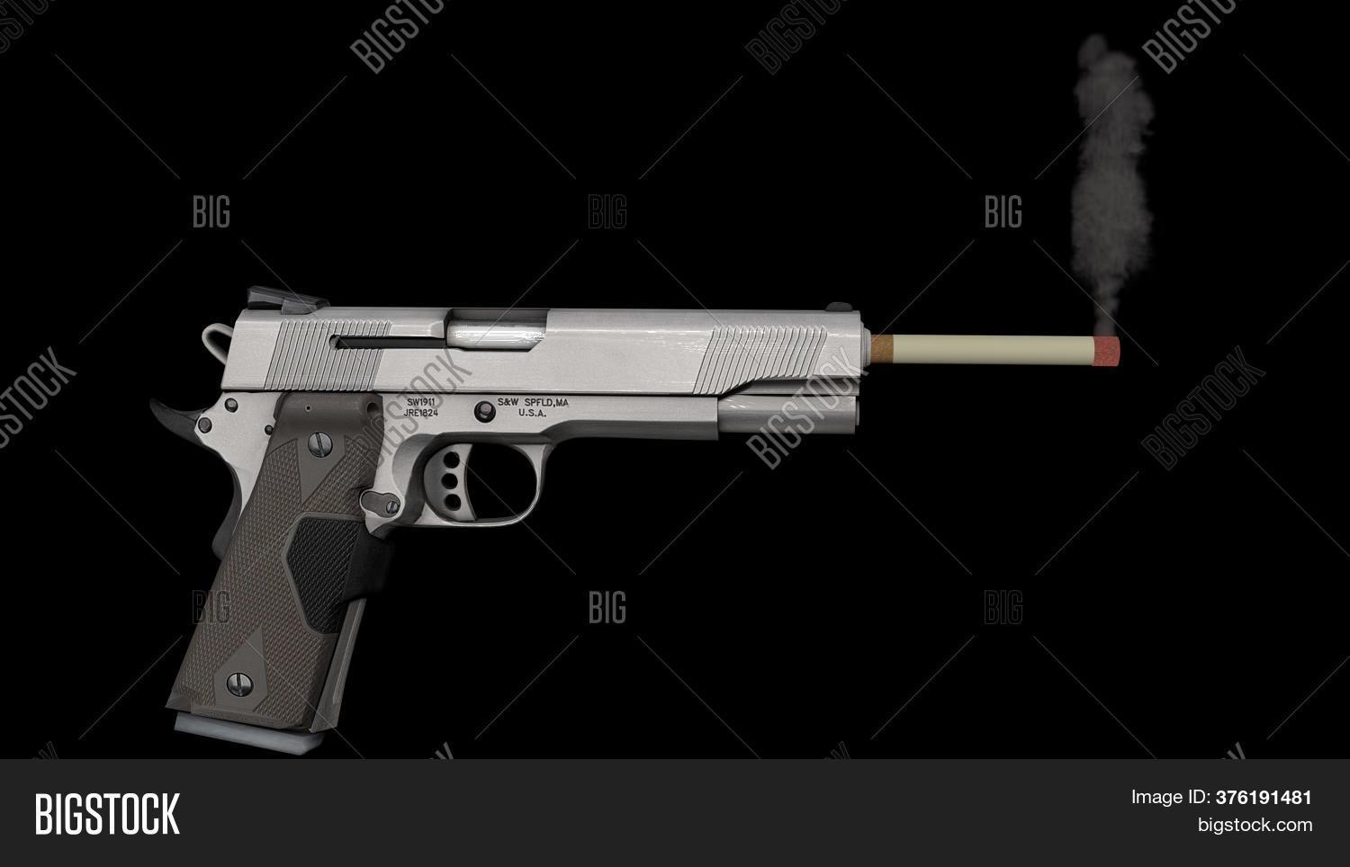 Grey Pistol Lit Image & Photo (Free Trial) | Bigstock