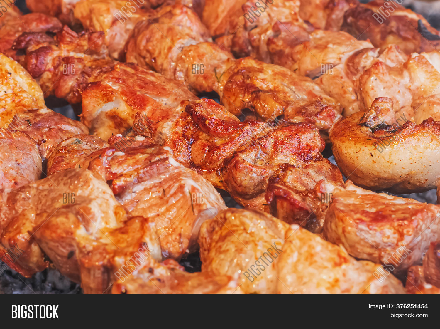 Closeup Pork Kebab On Image & Photo (Free Trial) | Bigstock