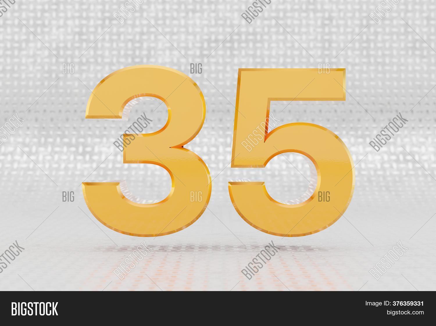 Yellow 3d Number 35. Image & Photo (Free Trial) | Bigstock