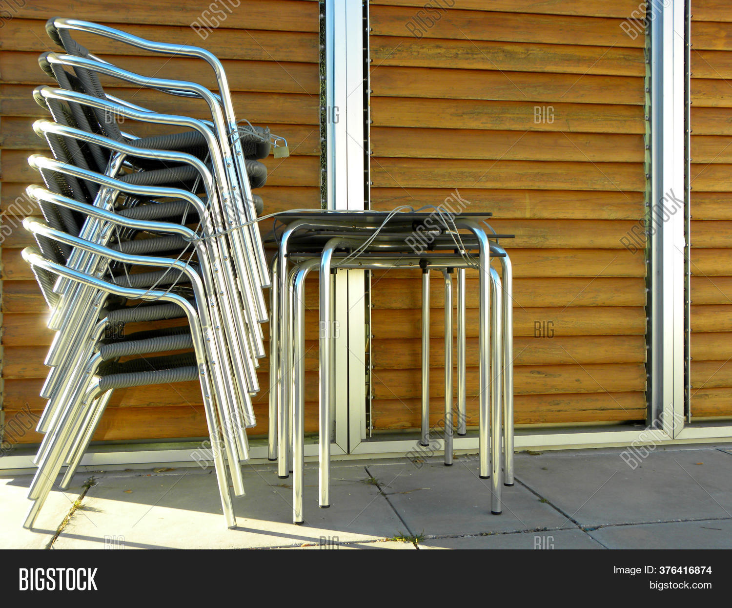 Tables Chairs Stacked Image & Photo (Free Trial) | Bigstock