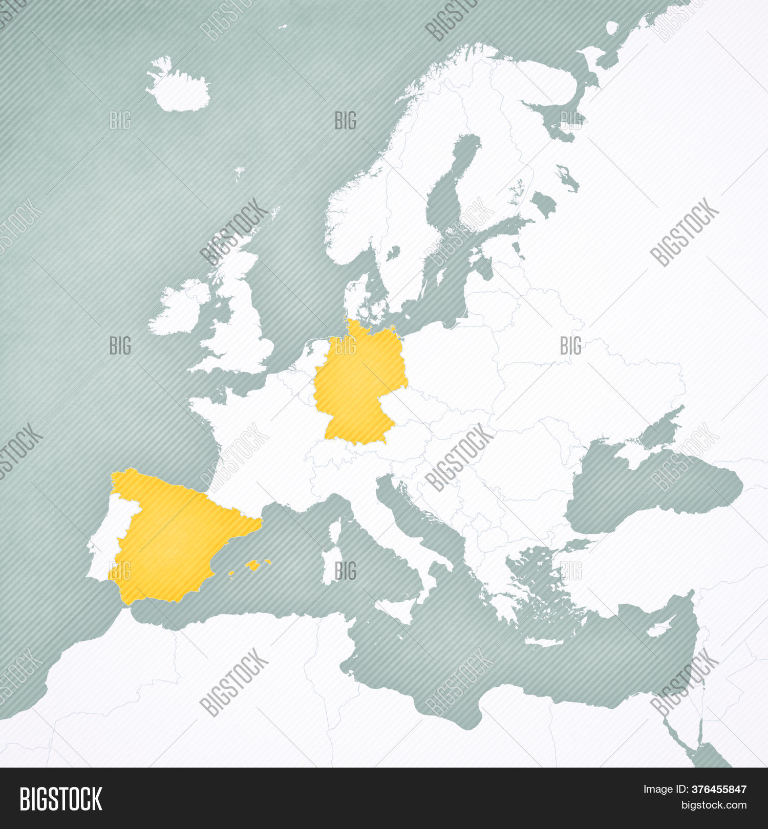 Germany Spain On Map Image & Photo (Free Trial) | Bigstock