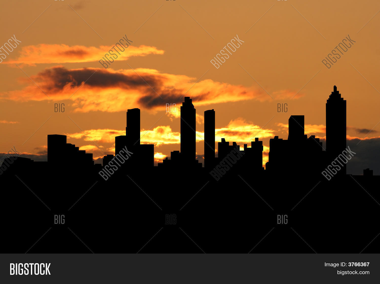 Atlanta Skyline Sunset Image & Photo (Free Trial) | Bigstock