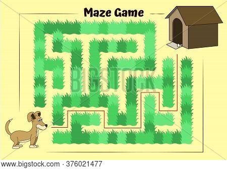 Dog Doghouse Maze. Vector & Photo (Free Trial) | Bigstock