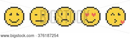 Cute Pixel Emoticons Vector & Photo (Free Trial) | Bigstock