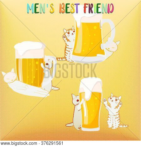 Vector Set Cats Beer Vector & Photo (Free Trial) | Bigstock