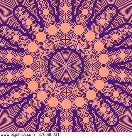 Radial Dots In Circle Form. Fireworks Explosion Background. Circular ...