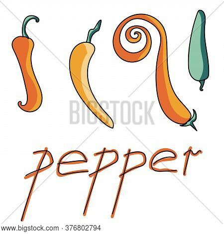 Set Doodle Peppers, Vector & Photo (Free Trial) | Bigstock