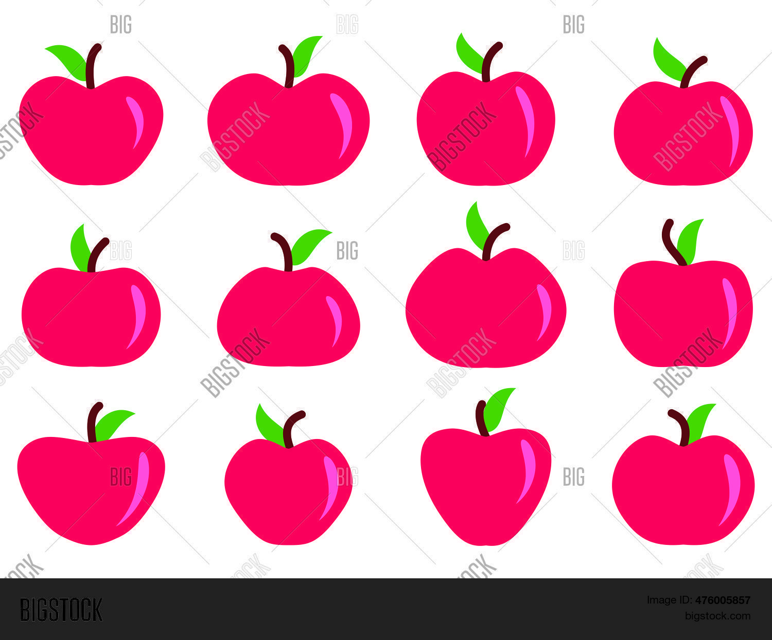 Red Apples Set Vector & Photo (Free Trial) | Bigstock