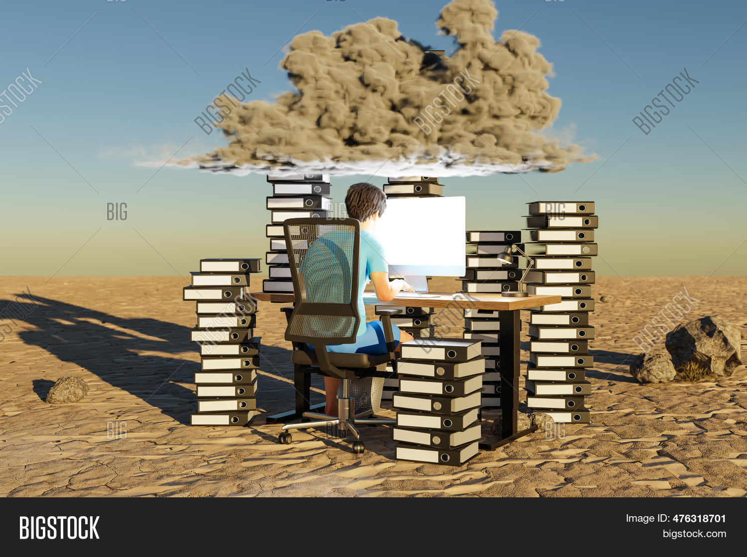 Man Sitting Pc Office Image & Photo (Free Trial) | Bigstock