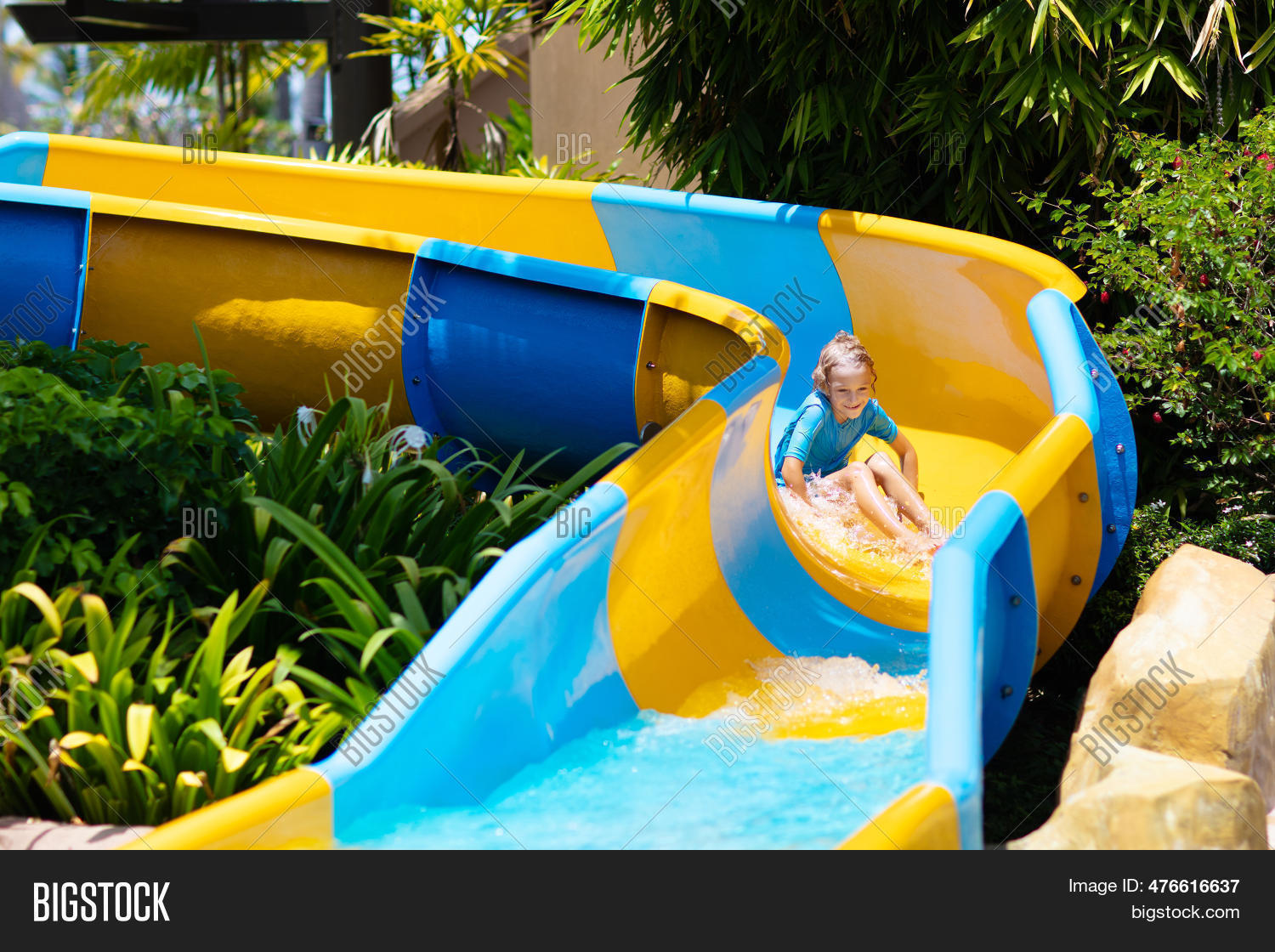 Kids On Water Slide Image & Photo (Free Trial) | Bigstock