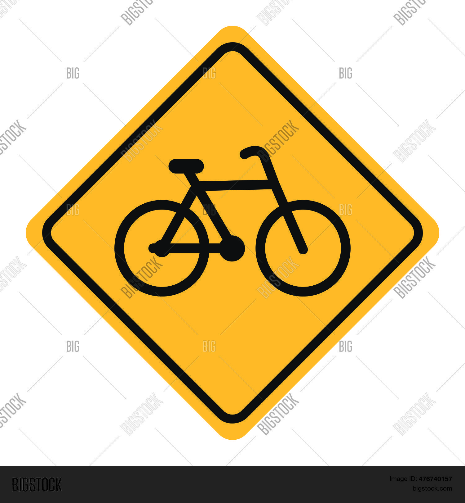 Bicycle Crossing Sign Vector & Photo (Free Trial) | Bigstock
