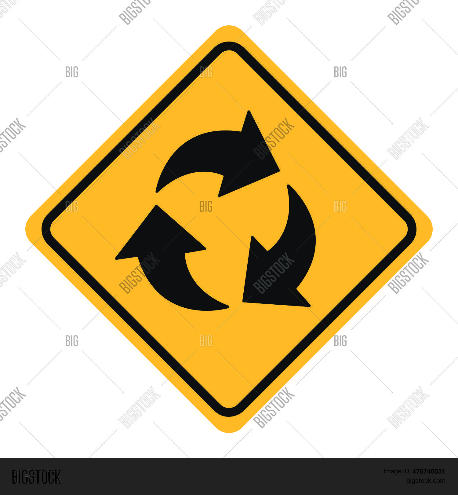 Roundabout Sign. Vector & Photo (Free Trial) | Bigstock