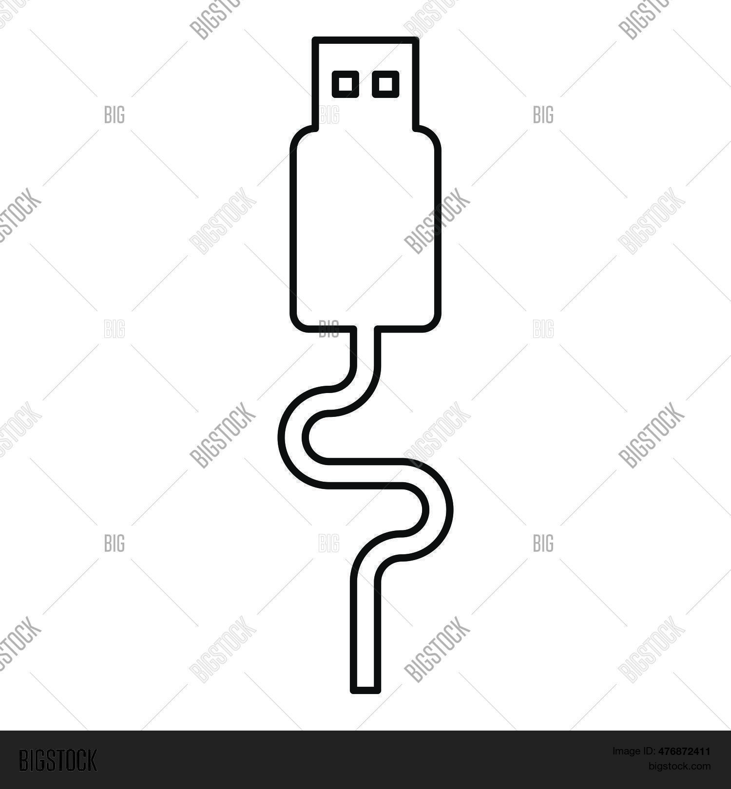 Usb Cable Connector Vector & Photo (Free Trial) | Bigstock