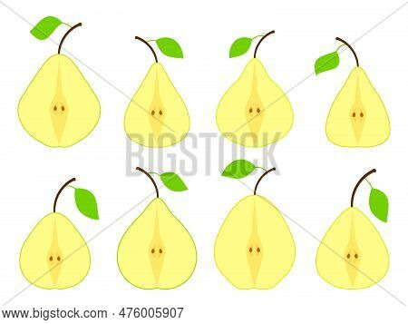 Pear Set Isolated On Vector & Photo (Free Trial) | Bigstock