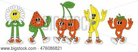 Fruit Retro Funky Vector & Photo (Free Trial) | Bigstock
