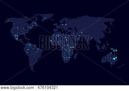 World Map Dark Blue Vector & Photo (Free Trial) | Bigstock