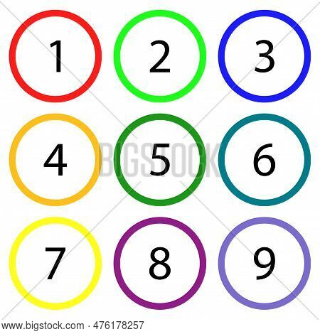 Numbers Colored Vector & Photo (Free Trial) | Bigstock