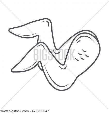 Black And White Chicken Wing Clipart