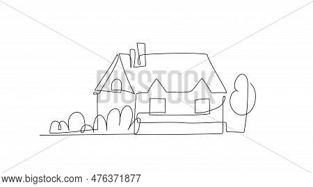 House Continuous Line Vector & Photo (Free Trial) | Bigstock