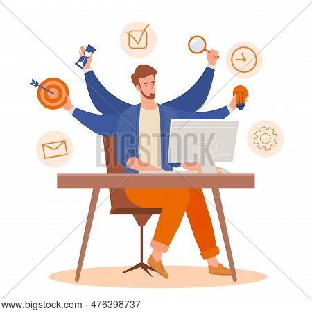 Multitask Man Vector & Photo (Free Trial) | Bigstock