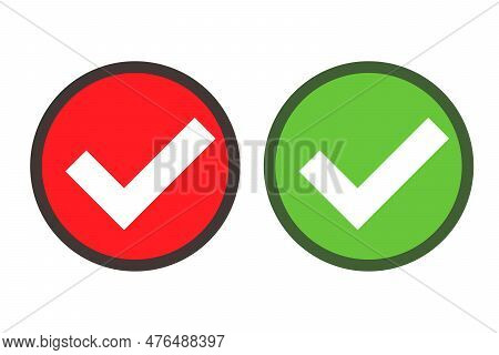 Red Green Check Mark Vector & Photo (Free Trial) | Bigstock