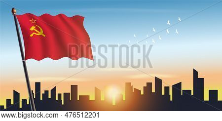 Ussr Flag Building Vector & Photo (Free Trial) | Bigstock