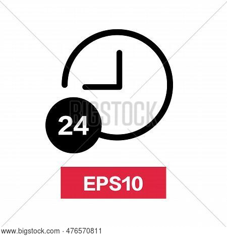 24-hour Clock Icon. Vector & Photo (Free Trial) | Bigstock