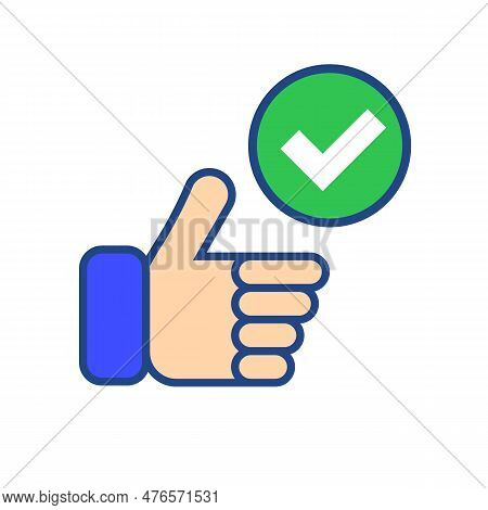 Thumbs Check Mark Vector & Photo (Free Trial) | Bigstock