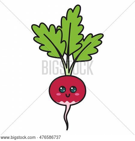 Cute Radish Character Vector & Photo (Free Trial) | Bigstock