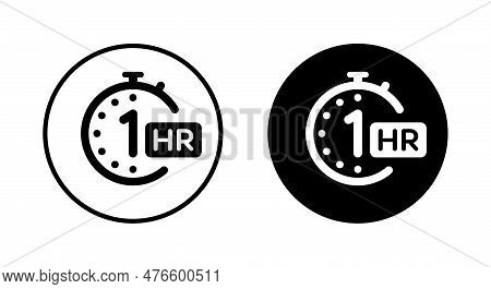 1-hour Clock Icon Vector & Photo (Free Trial) | Bigstock