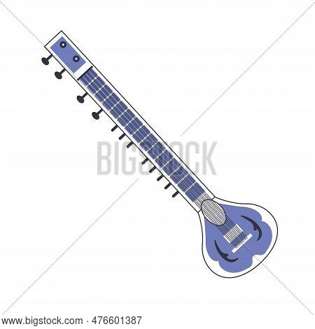 Sitar Instrument Drawing