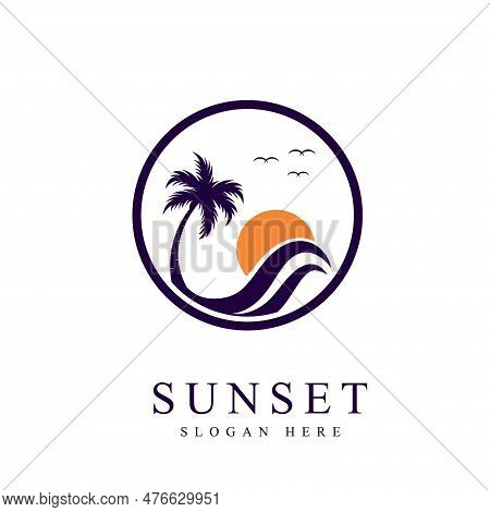 Sunset Logo Design Vector & Photo (Free Trial) | Bigstock