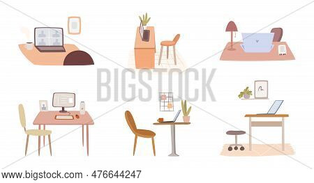 Workplaces Desks Vector & Photo (Free Trial) | Bigstock